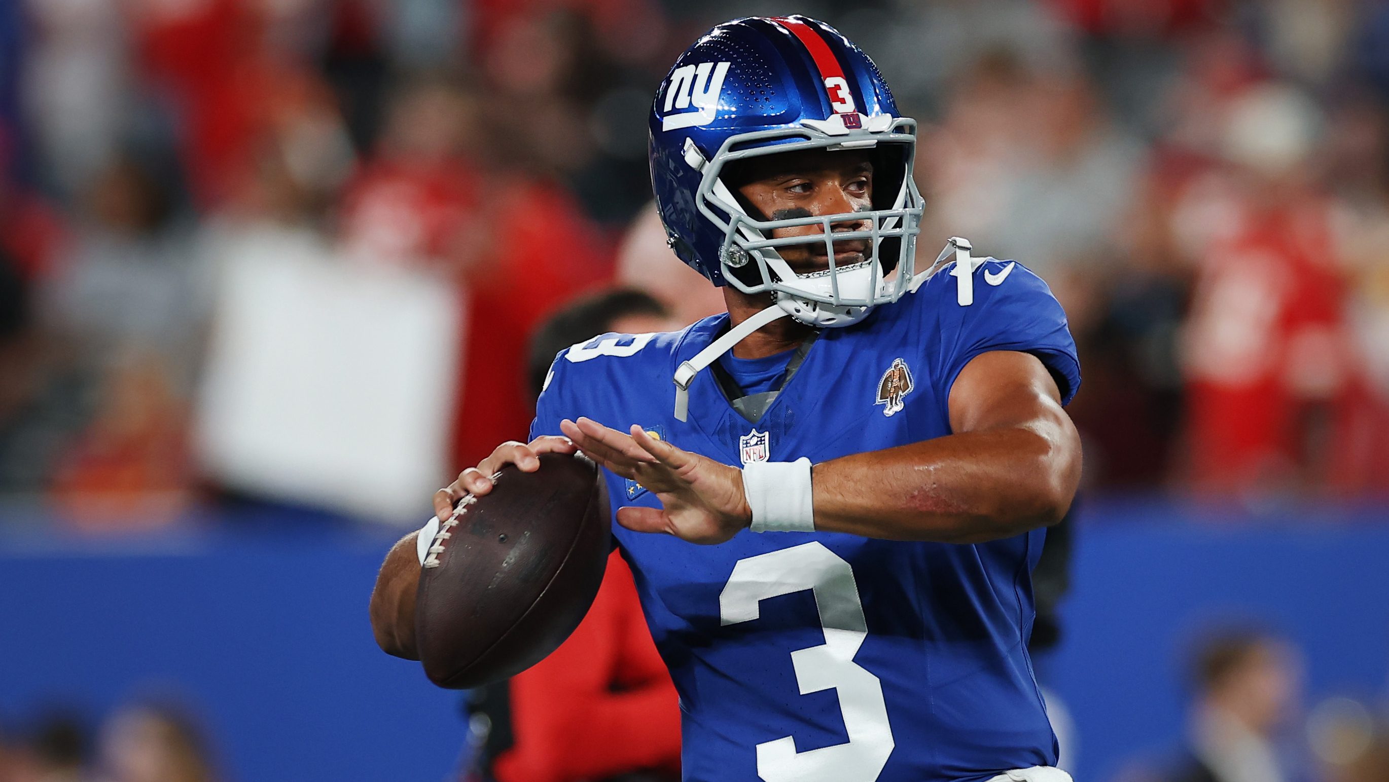 Los Jets recibieron al mariscal de campo de los Giants, Russell Wilson ...